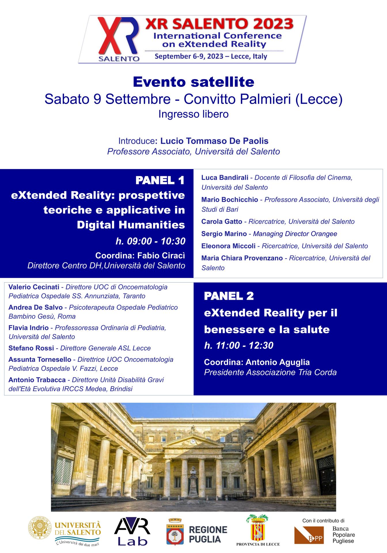 Apre “XR SALENTO 2023 - International Conference on eXtended Reality”